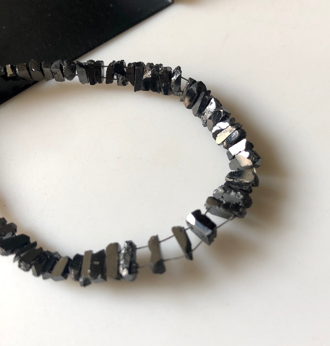 Black Diamond Sticks Polished Natural Rough Diamond Stick Beads Double ...