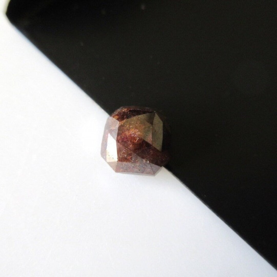 3.80CTW/9MM Red Rose Cut Diamond, Emerald Cut Natural Red Faceted Rose ...