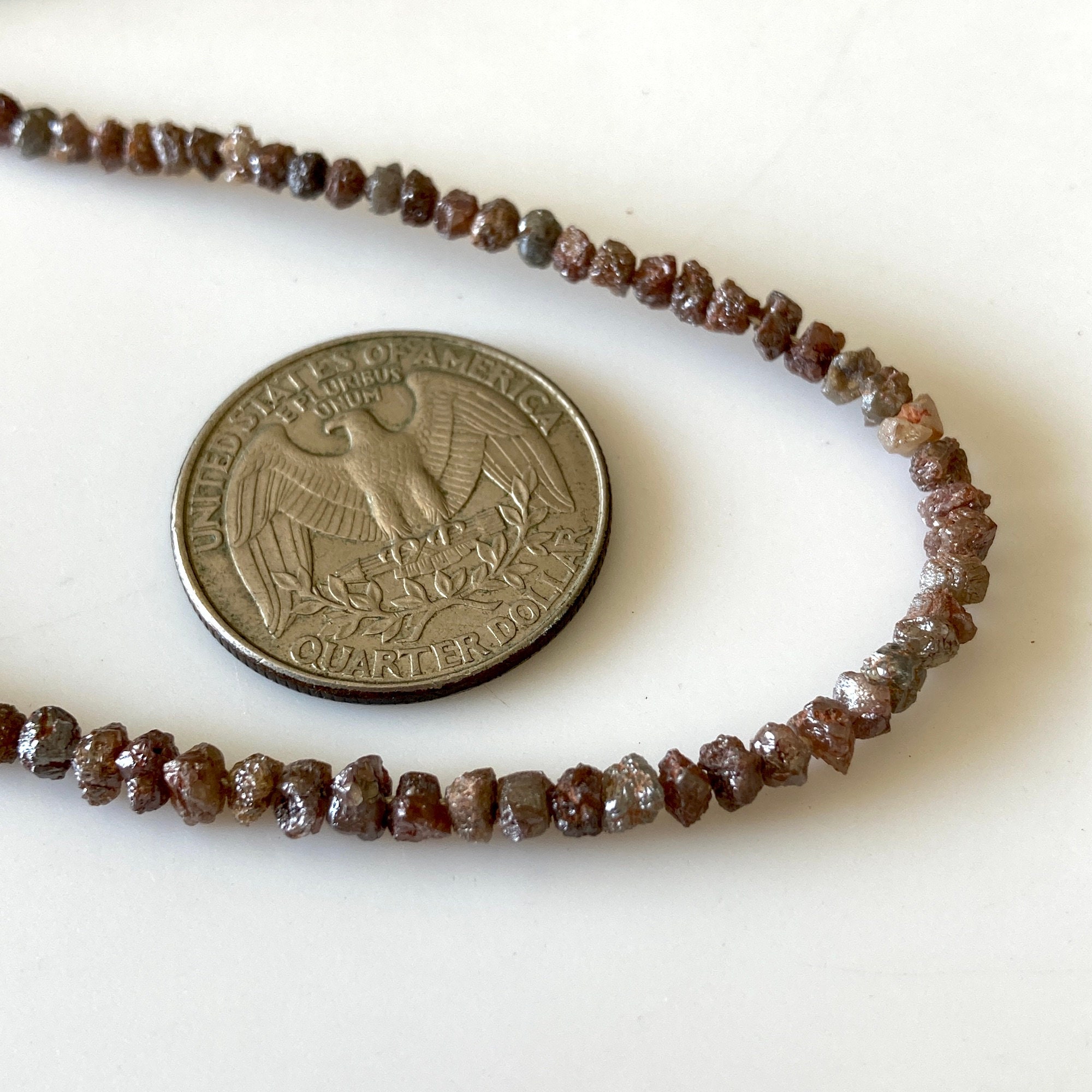 4/8/16 Inches 3mm Red Raw Diamond Natural Round Beads, 0.5mm Drill ...