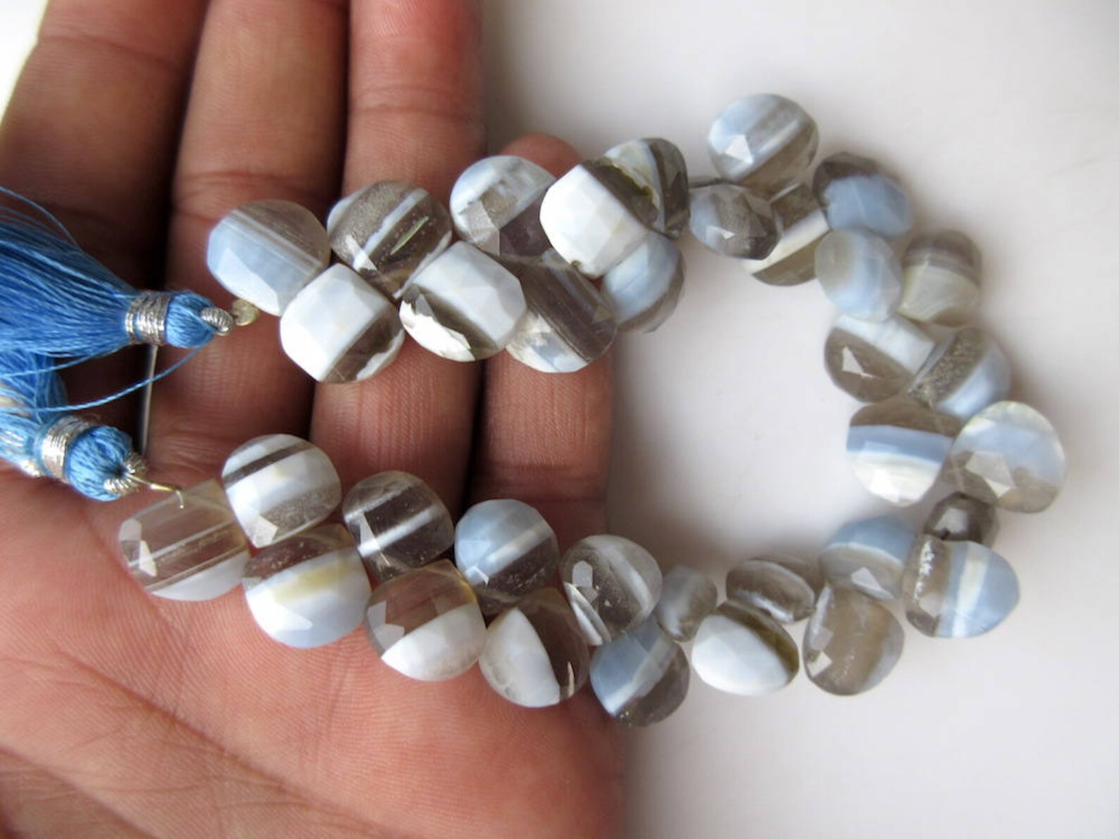 AAA Natural Blue Grey Bi Color Opal Faceted Heart Shaped | Etsy