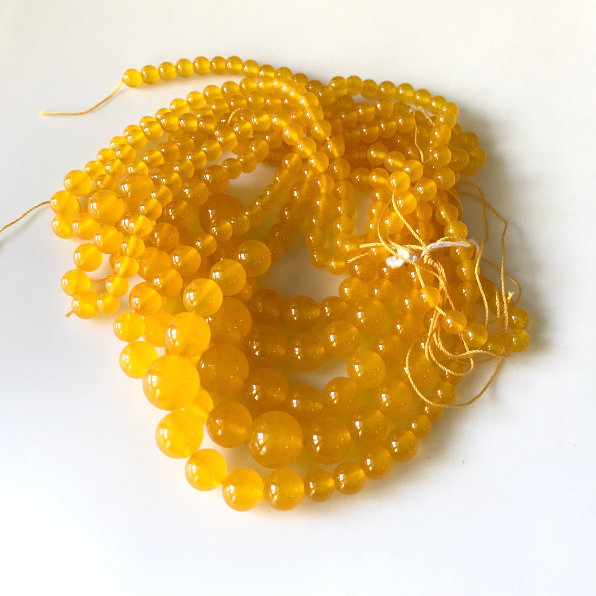 6mm To 13mm Yellow Jade Round Beads Mango Color Yellow Jade | Etsy