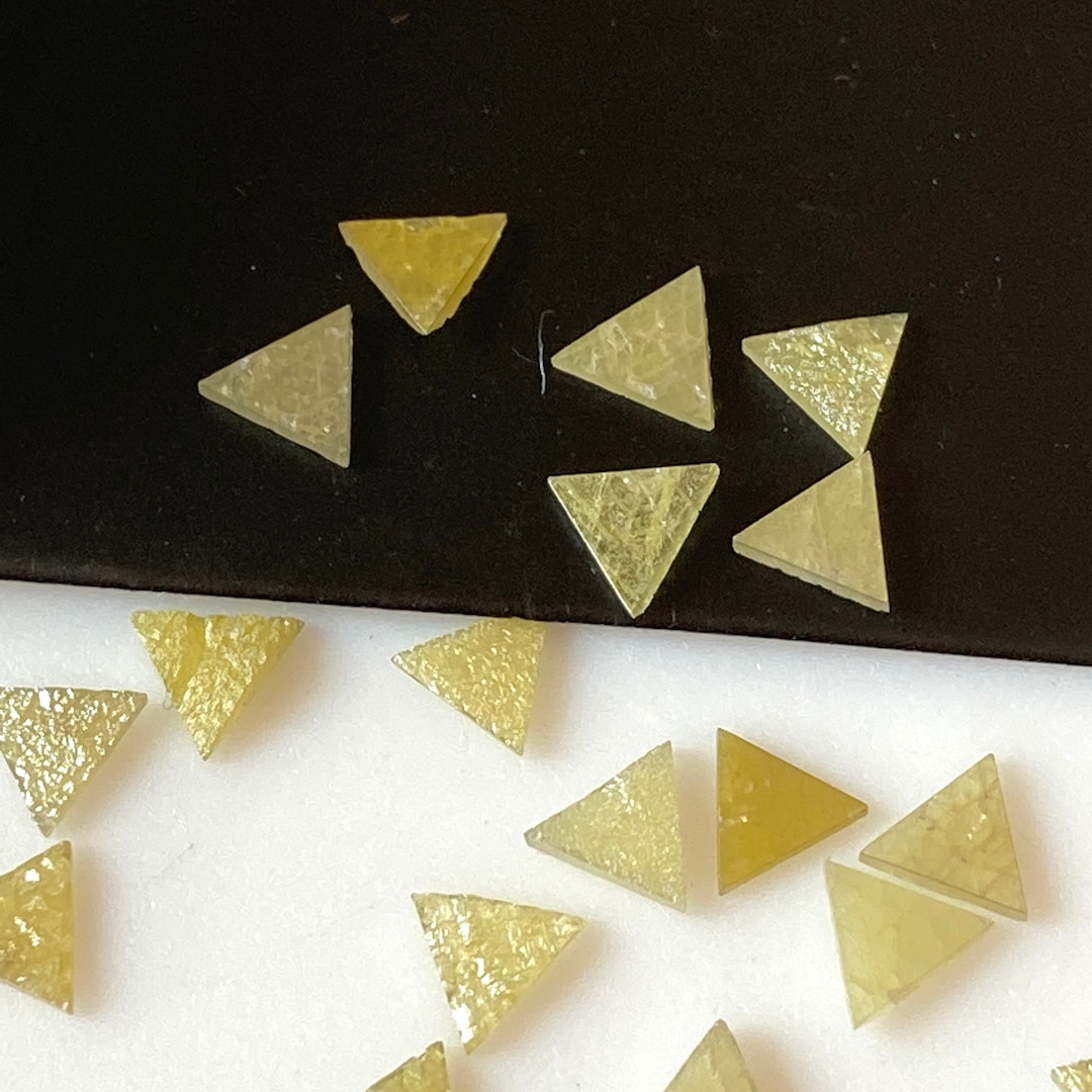 5 Pieces Natural Yellow Diamond Triangle Slice, 4x4.5mm Triangle Shaped ...