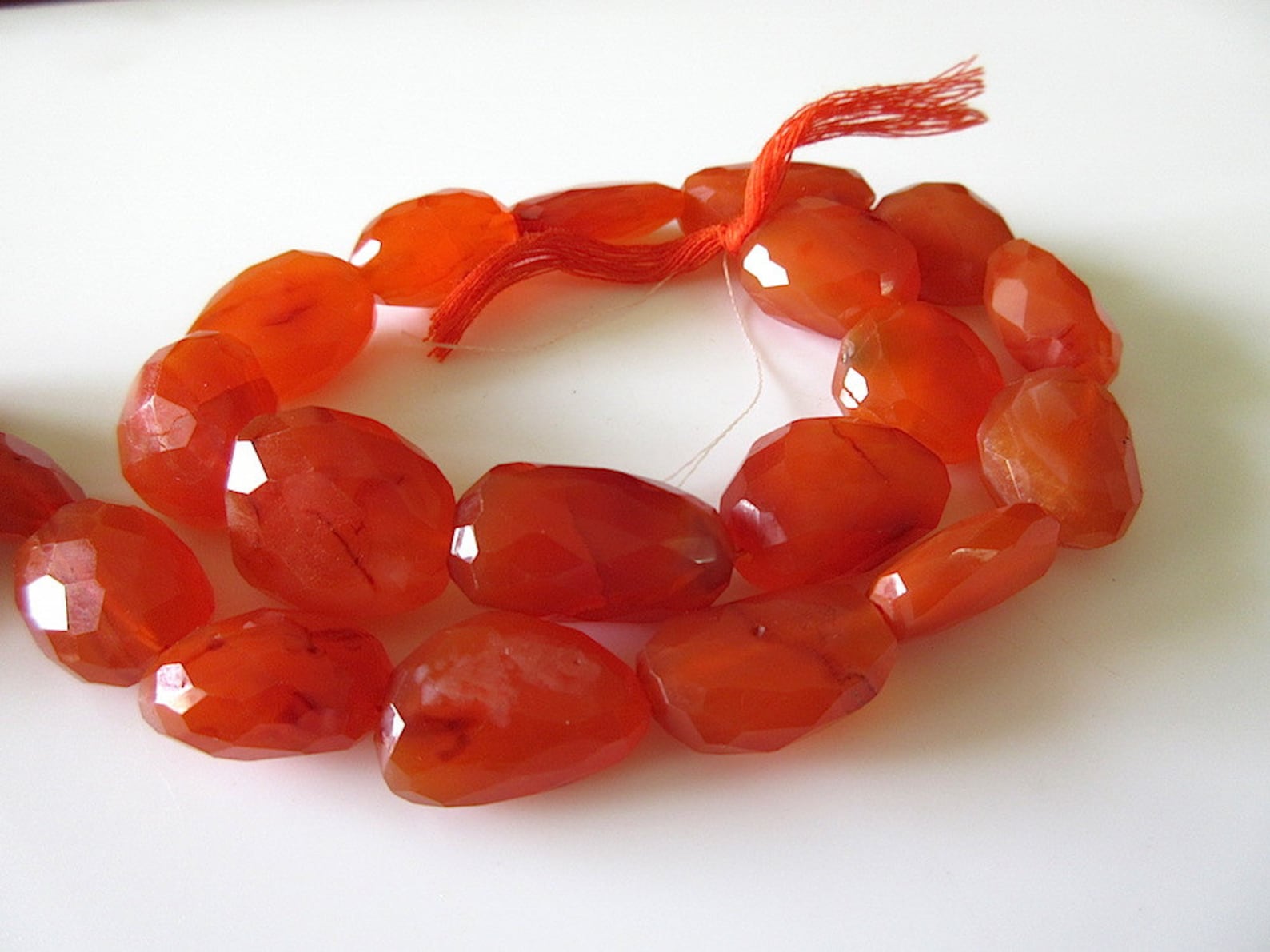 Faceted Carnelian Tumbles Beads Carnelian Gemstone Beads - Etsy