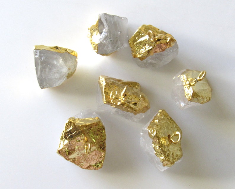 Raw Crystal Connector Single Loop Natural Crystal - Etsy