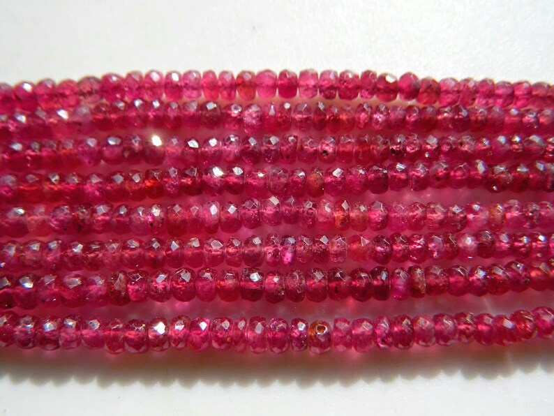Ruby Necklace Multi Strand Glass Filled Ruby Beads Faceted - Etsy