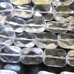 Crystal Quartz Faceted Rectangle Beads, Natural Rock Quartz Crystal ...