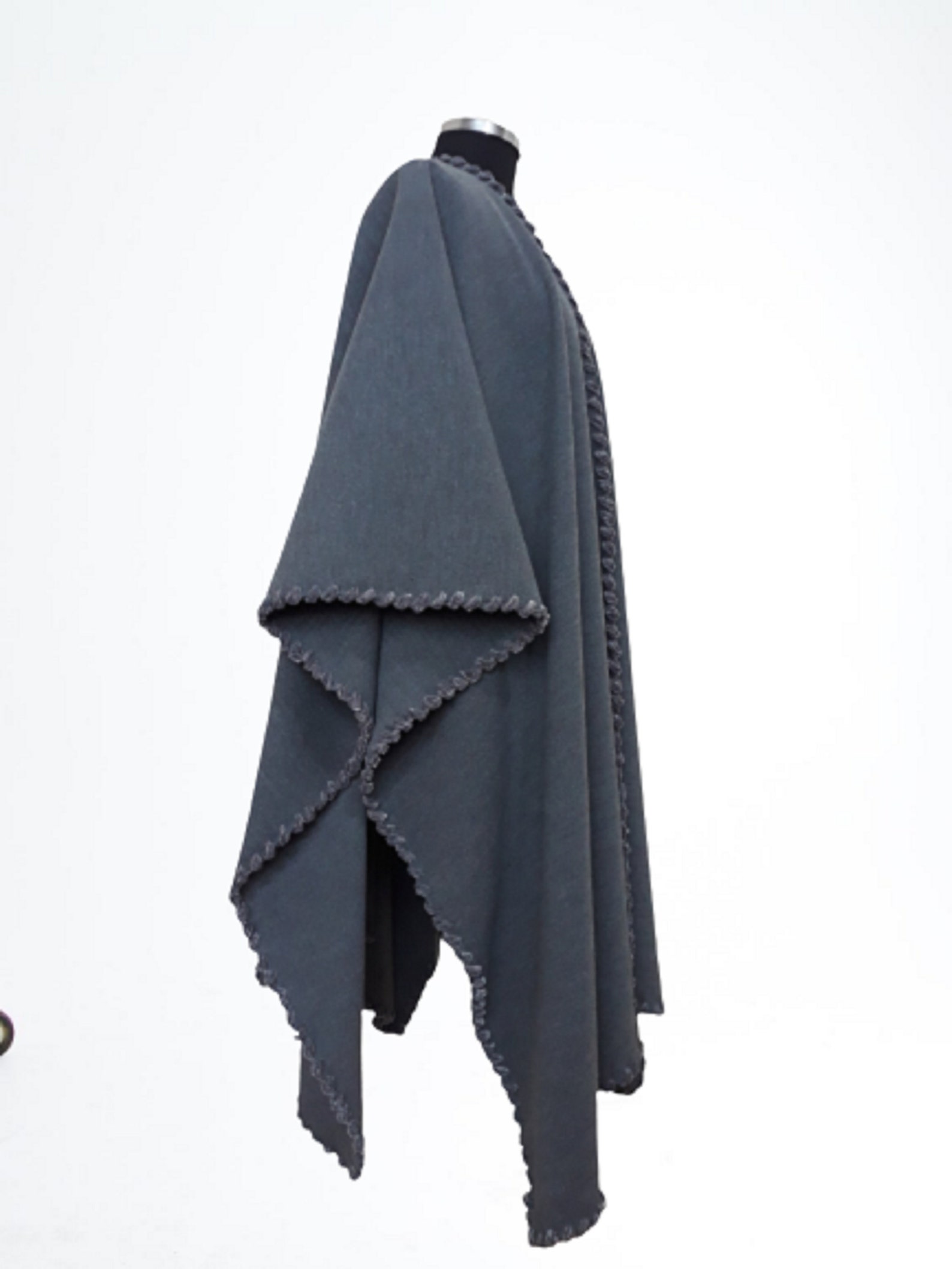 Wool Warm Winter Ruana, Wrap, - Reversible Large Shawl -unisex- Plus ...