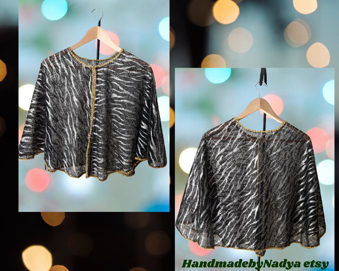 Glittery Delicate Lace Jacket Bolero Animal Printed Sparkly - Etsy