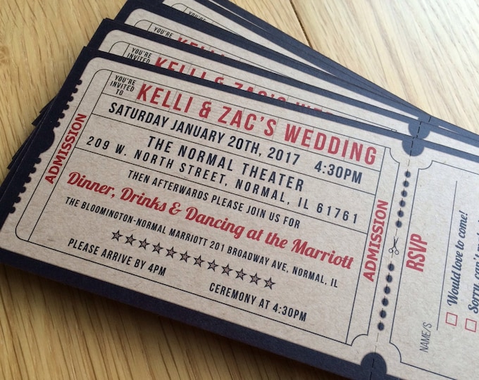 Big Screen Wedding Ticket Invitation | Movie Ticket Wedding Invitation ...