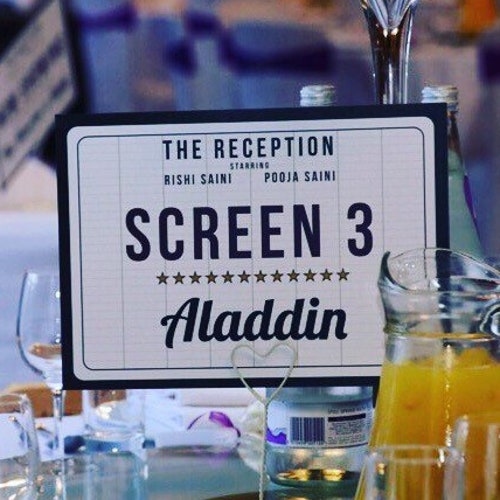 10 Personalised Cinema / Movie / Film Themed Wedding Table | Etsy UK