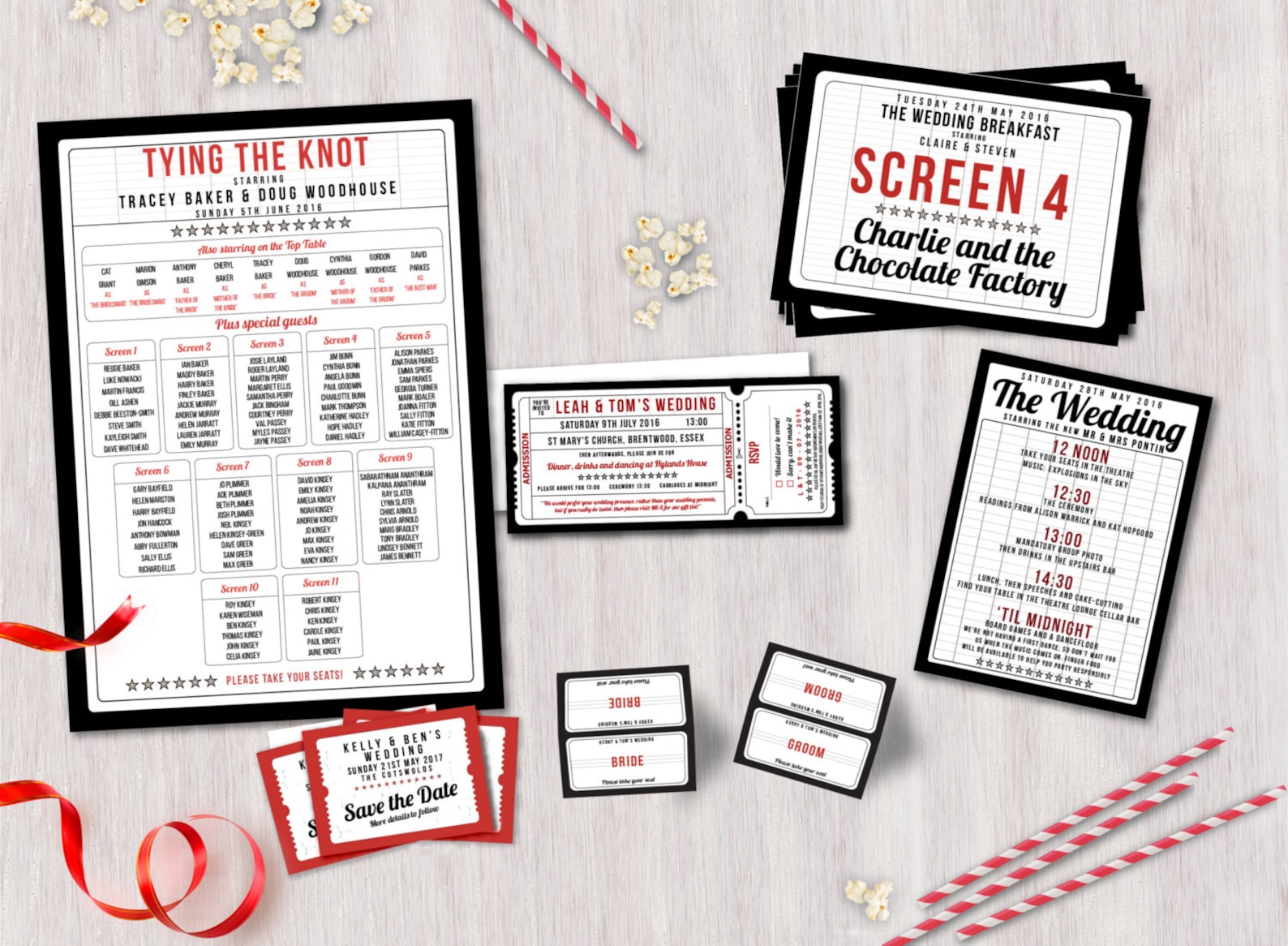 100 Cinema Wedding Invitations / Movie Ticket Wedding Invitations ...
