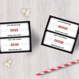50 Personalised Movie / Cinema / Film Themed Table Place Cards - Etsy