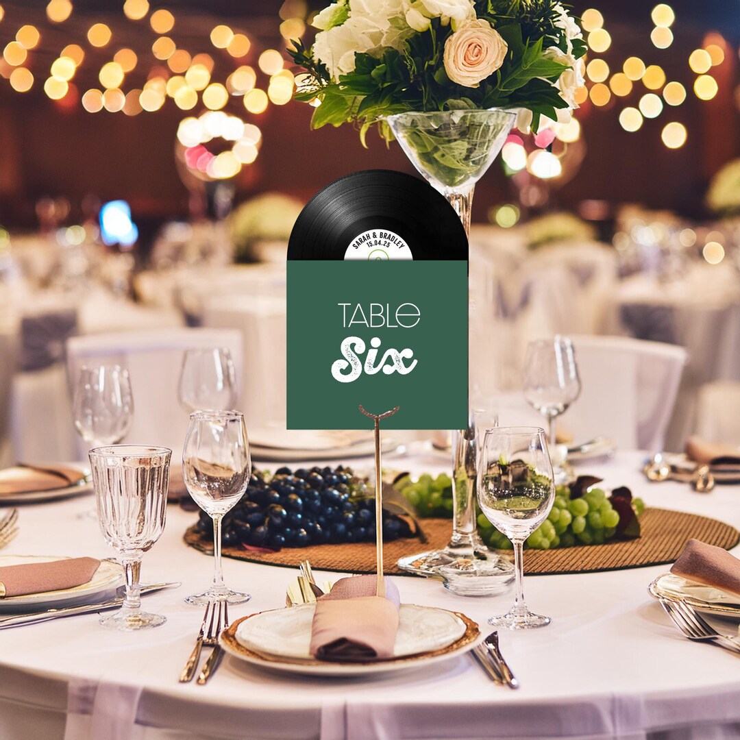 10 Personalised Music / Vinyl Themed Wedding Table Name Signs Music ...