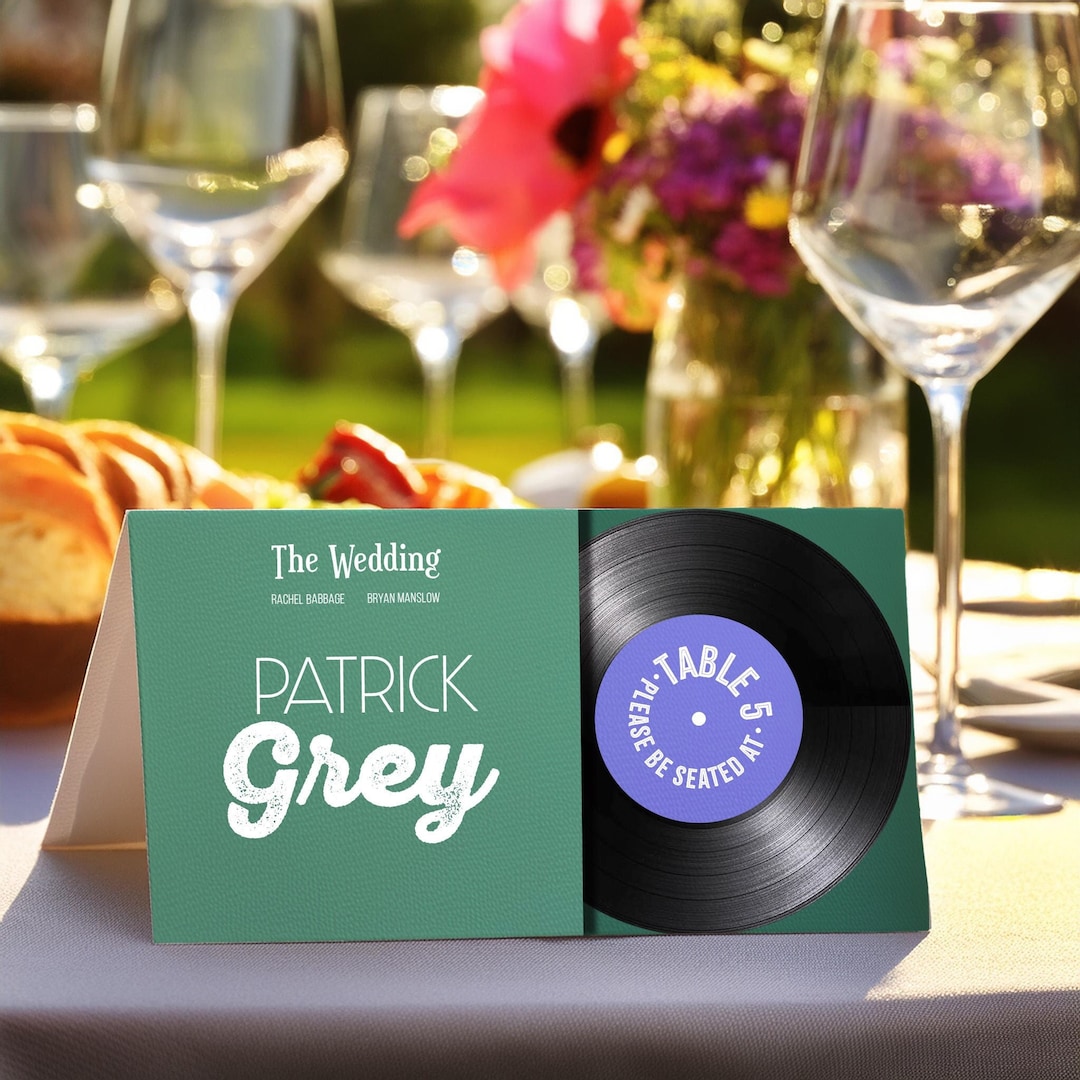 50 Personalised Vinyl Record / Music Themed Wedding Place Names ...