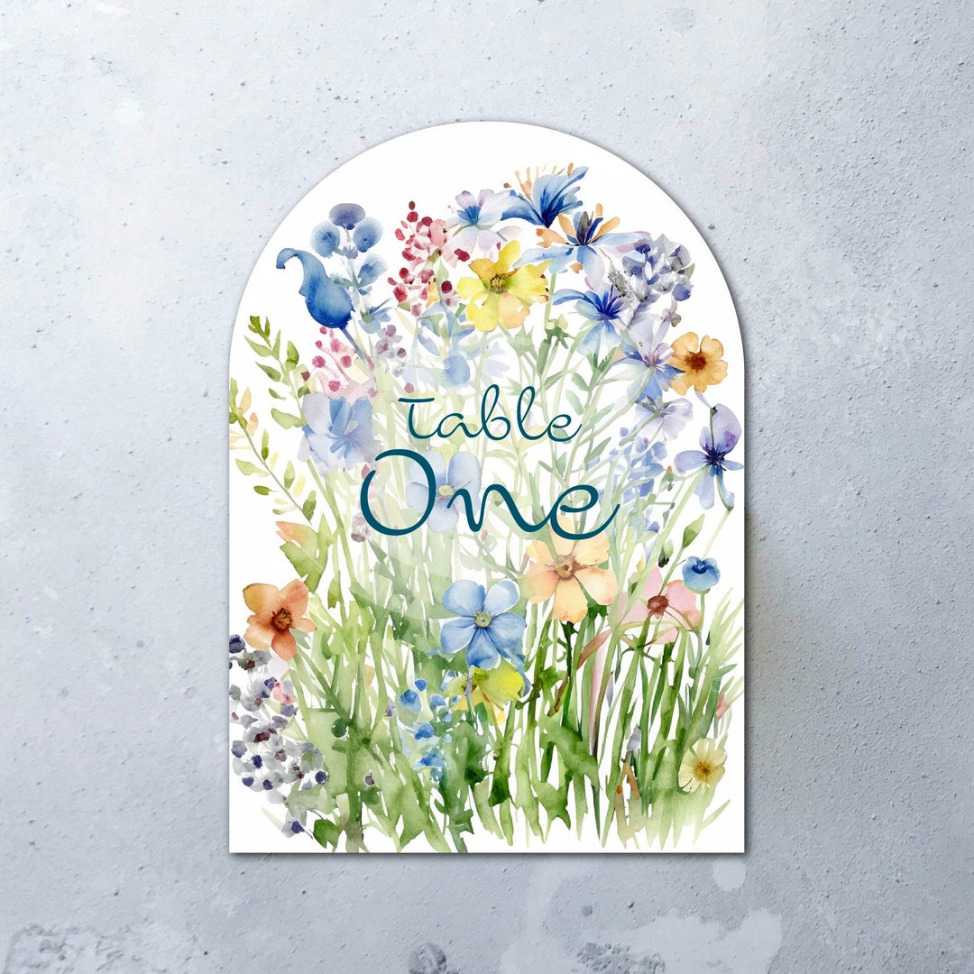 10 Personalised Floral Wedding Table Name Signs Table Numbers Signs ...
