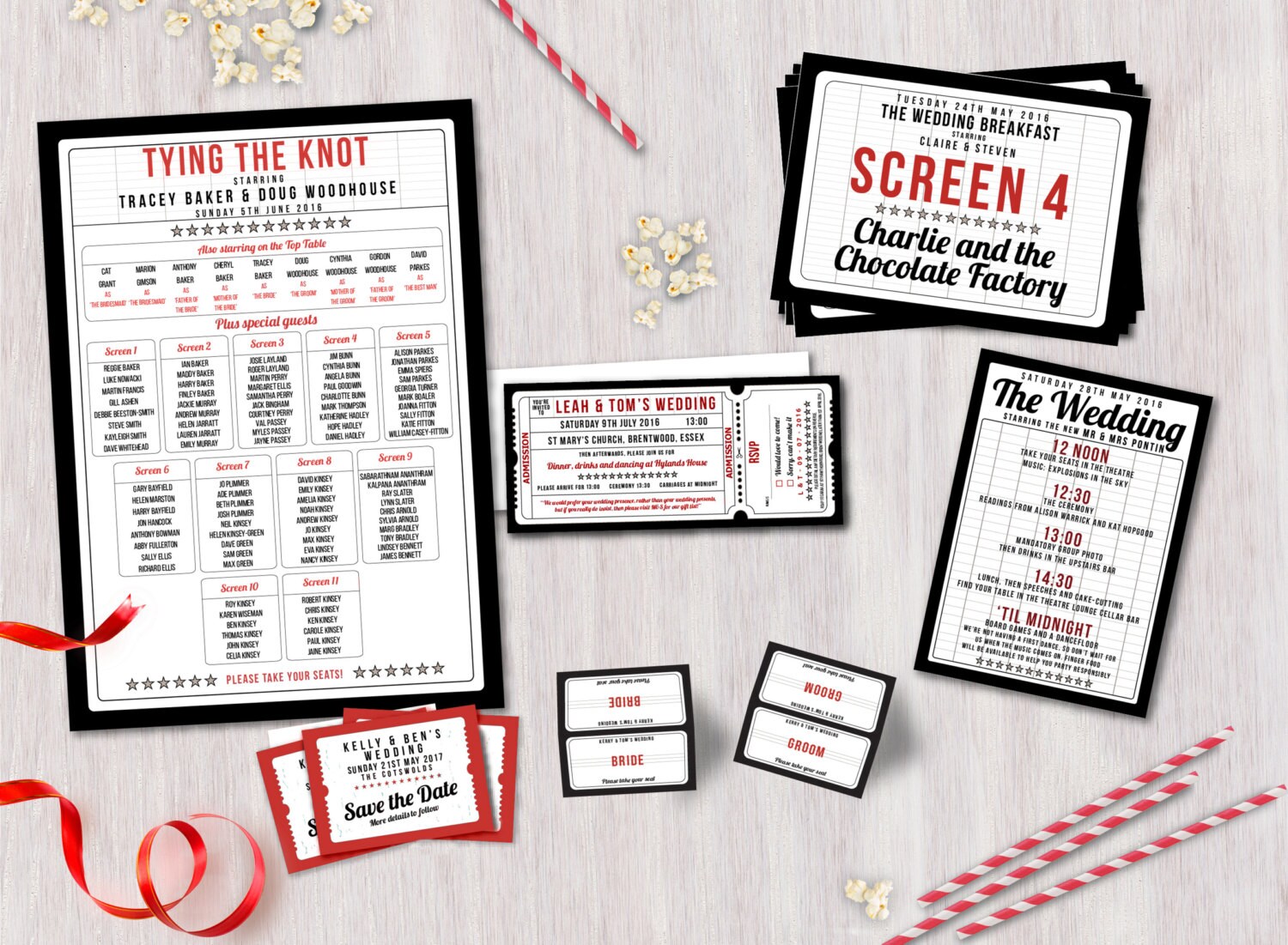 50 Cinema Save the Date Magnets / Cards / Movie Themed Wedding - Etsy
