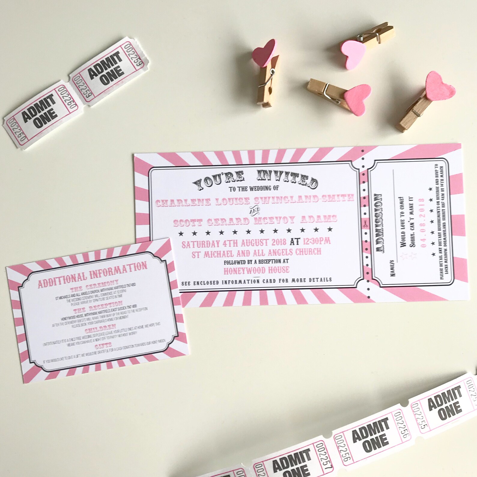 Personalised Carnival Wedding Invitations P&P + Envelopes Included ...