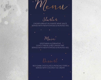 50 Navy and Copper Starry Night Save the Date Star Shaped Hangers ...