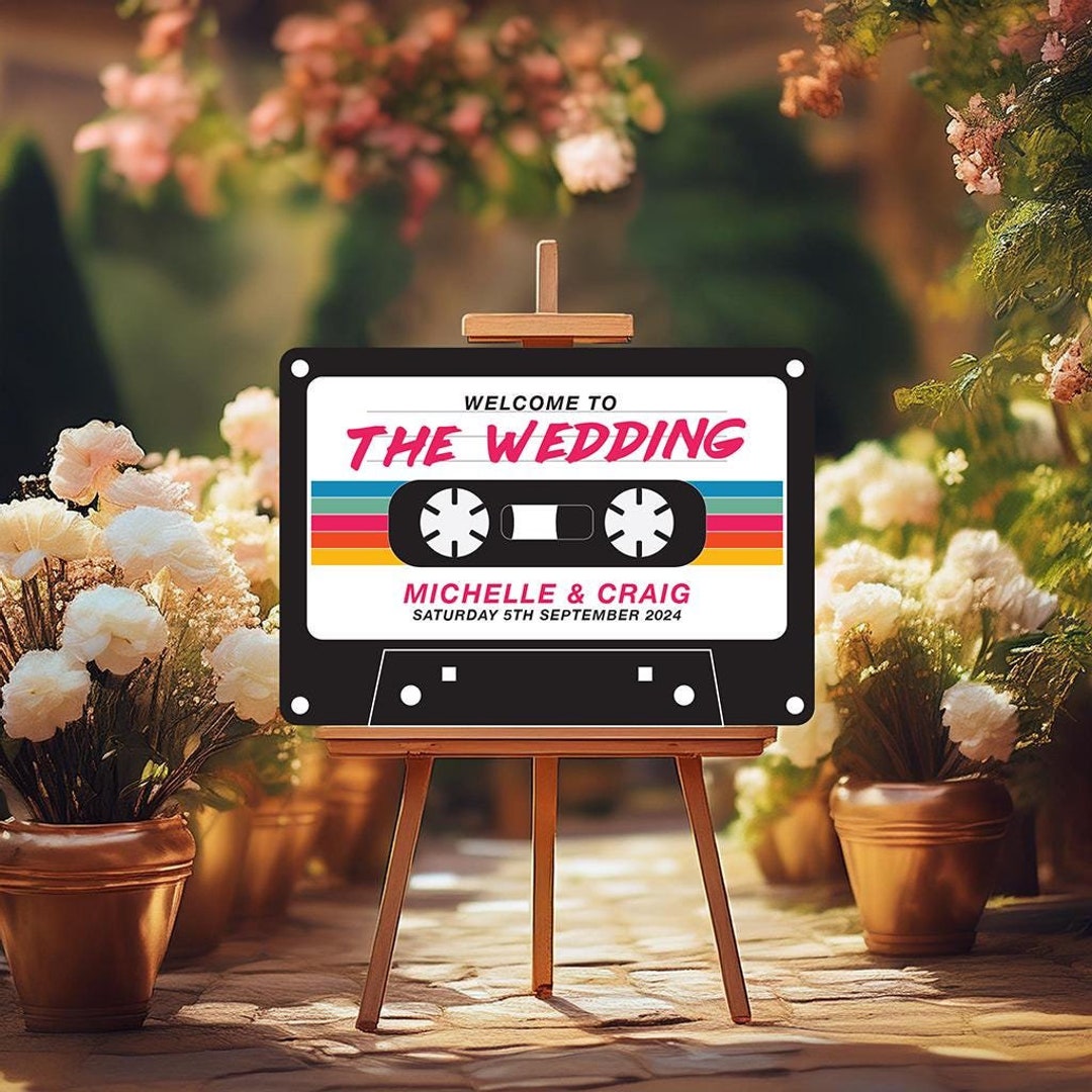 Mix Tape Themed Wedding Welcome Sign, / Music / Cassette Tape / 80s ...