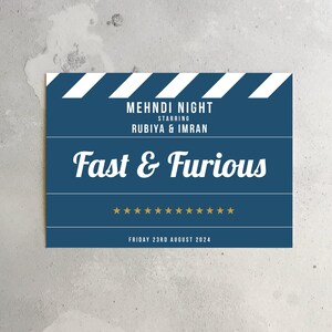 10 Personalised Cinema / Movie / Film Clapper Board Themed Wedding ...