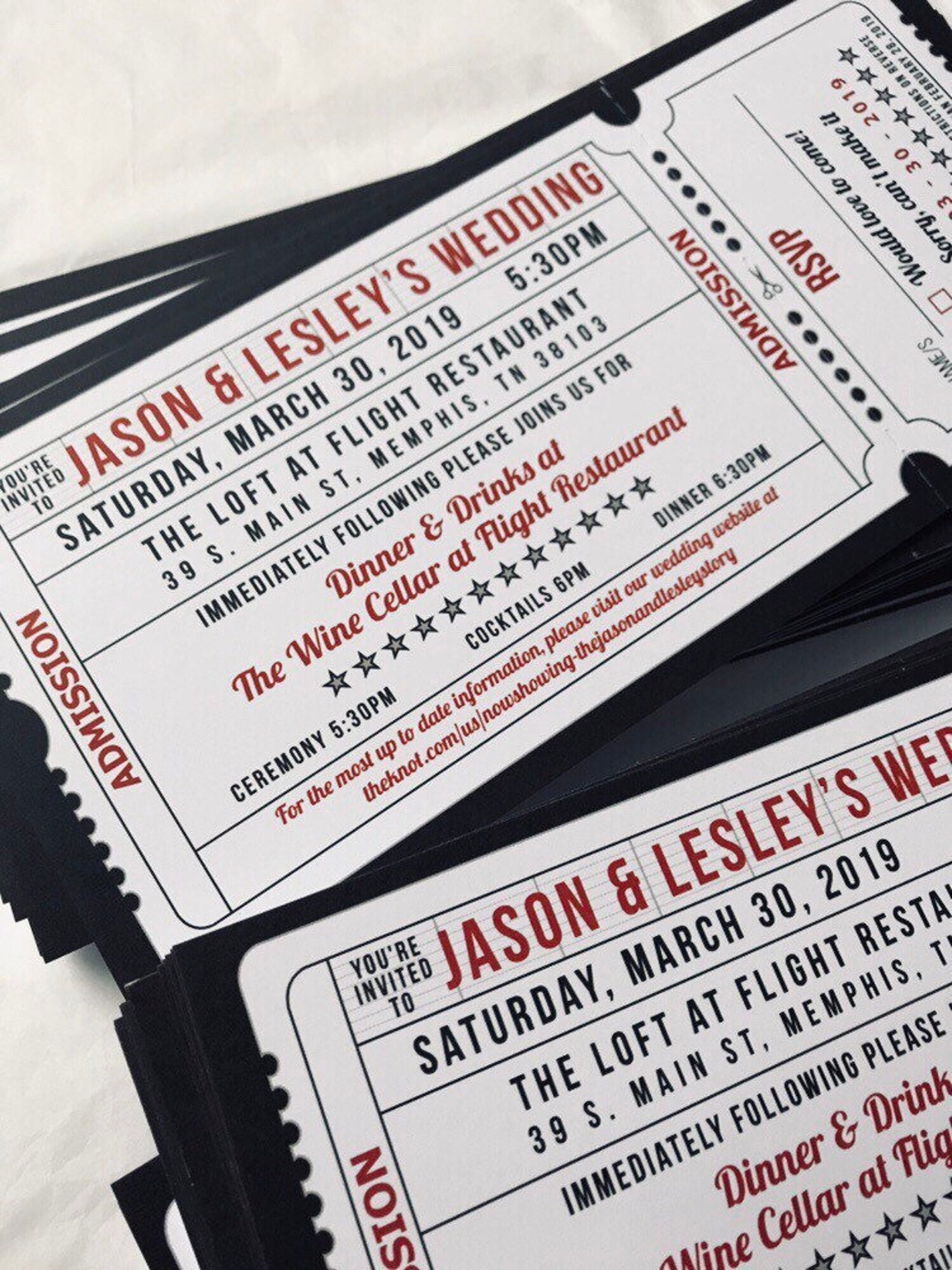 100 Cinema Wedding Invitations / Movie Ticket Wedding Invitations ...