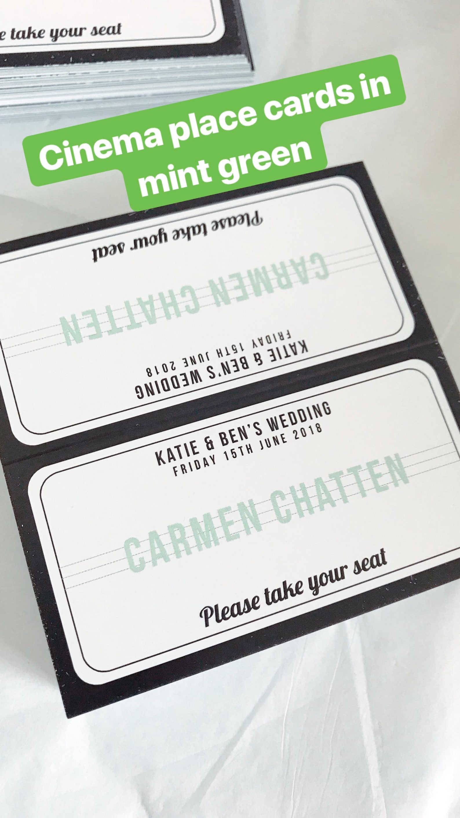 50 Personalised Movie / Cinema / Film Themed Table Place Cards - Etsy UK