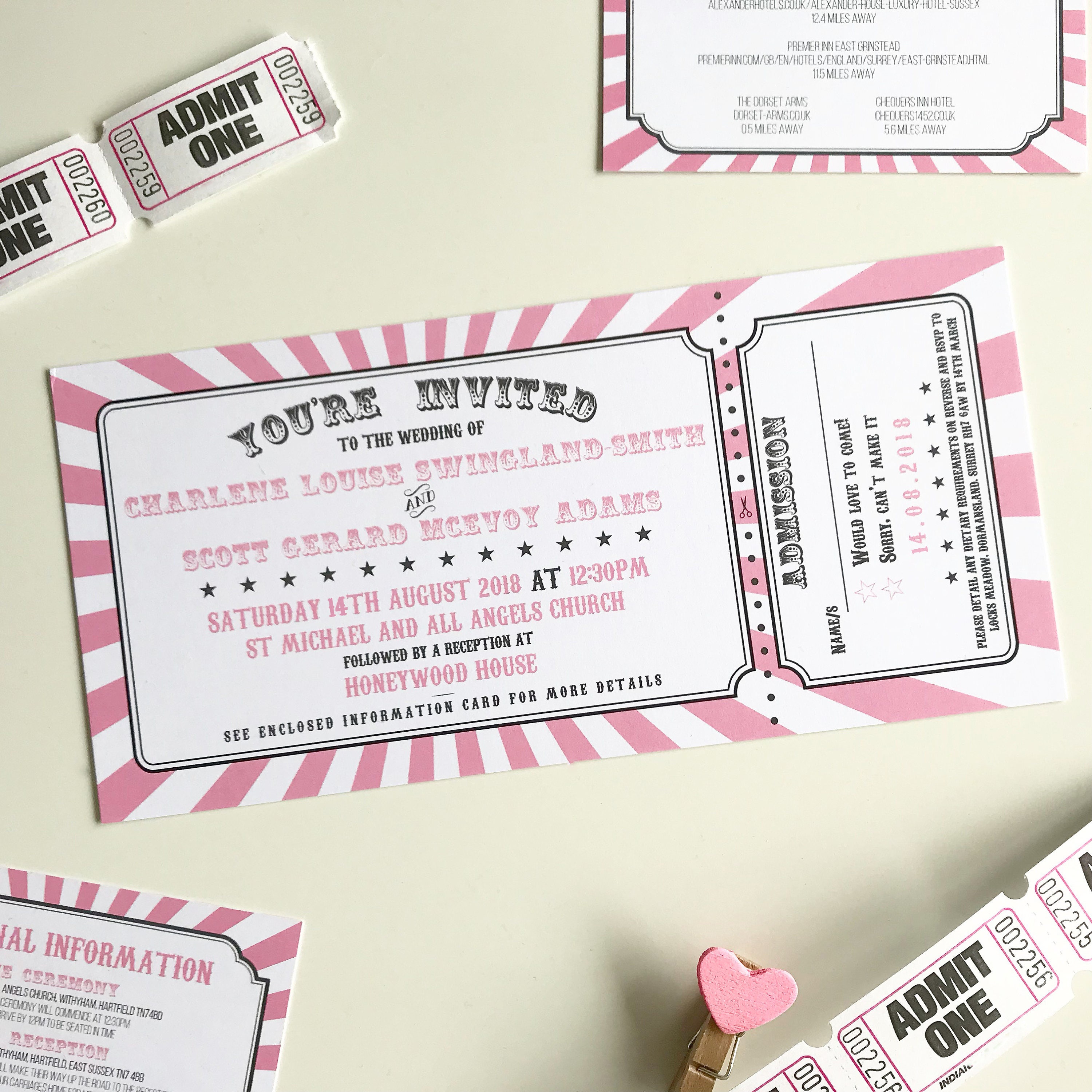 Personalised Carnival Wedding Invitations P&P + Envelopes Included ...