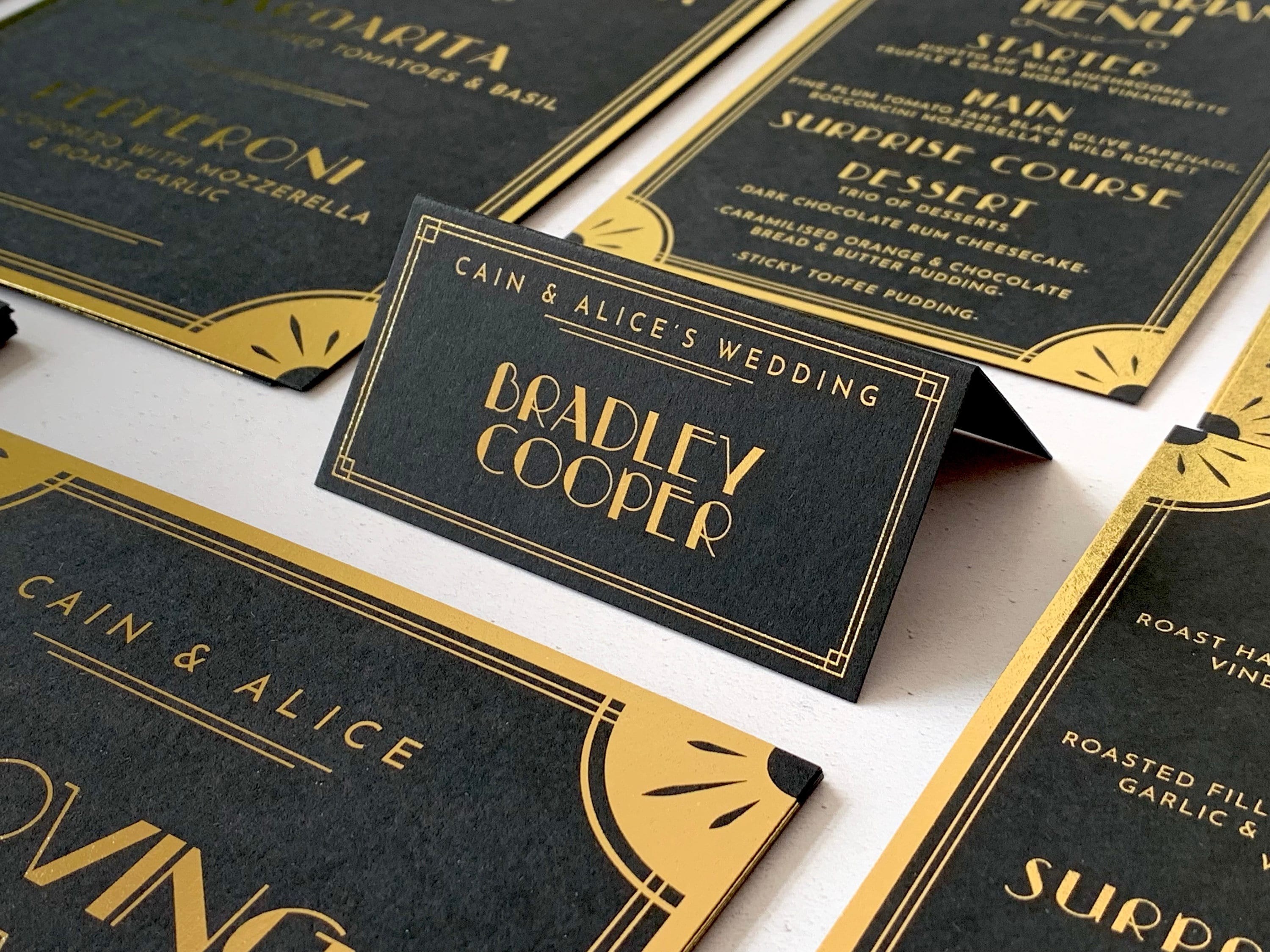 50 Personalised Great Gatsby Themed Table Place Cards, 1920s Art Deco ...