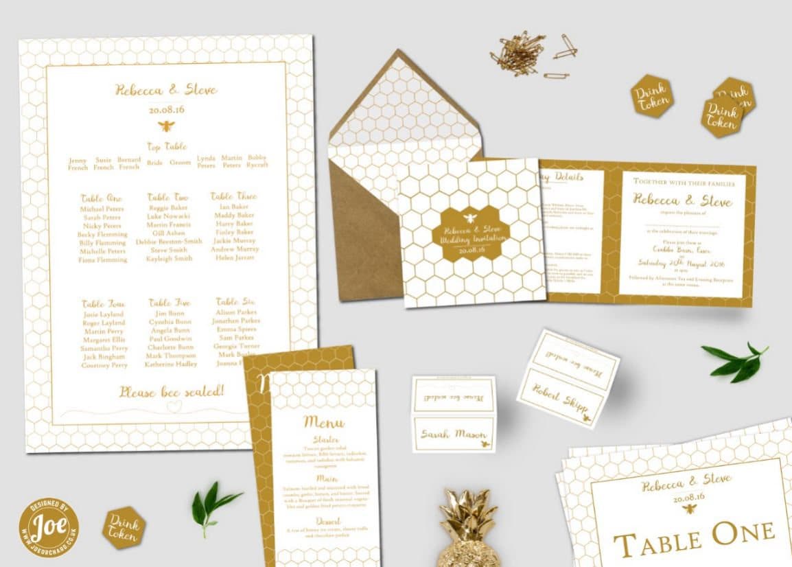 Personalised Honey Bee Themed Wedding Table Plan Honey Bee Seating Plan ...