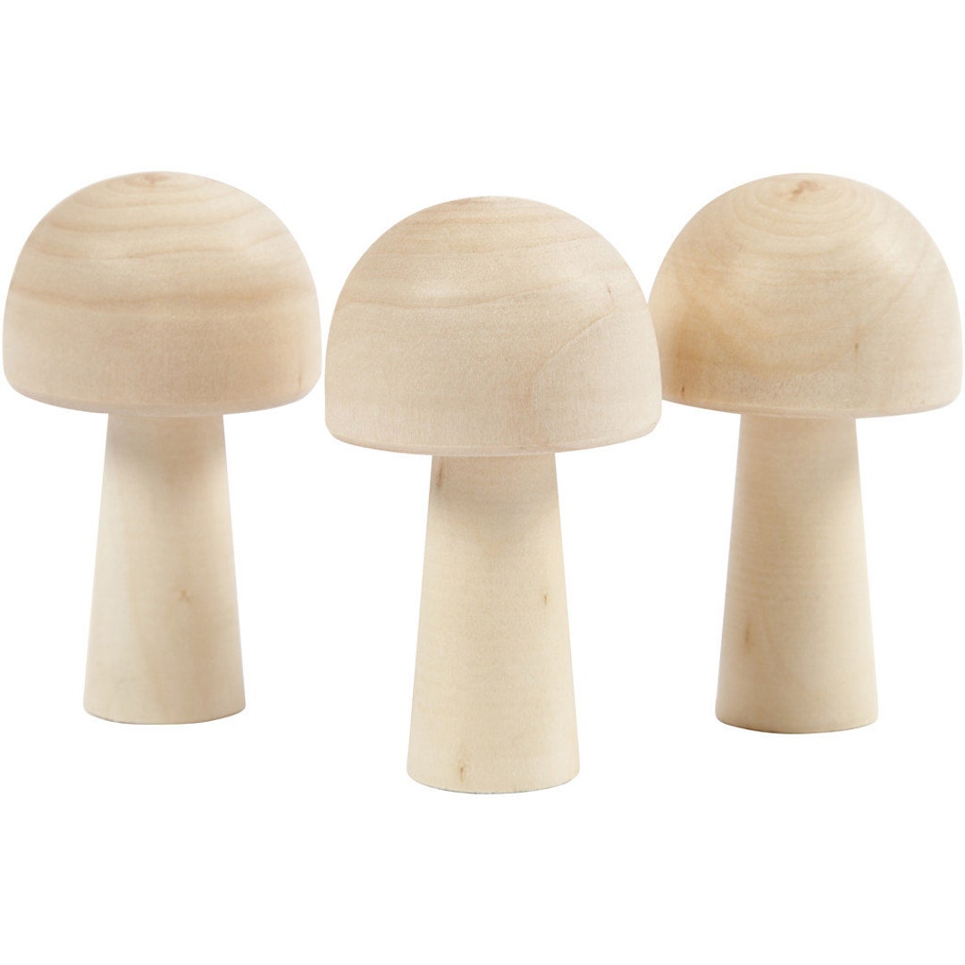 3 X Light Wooden Toadstool Mushroom Decoration Crafts 5.2cm X - Etsy