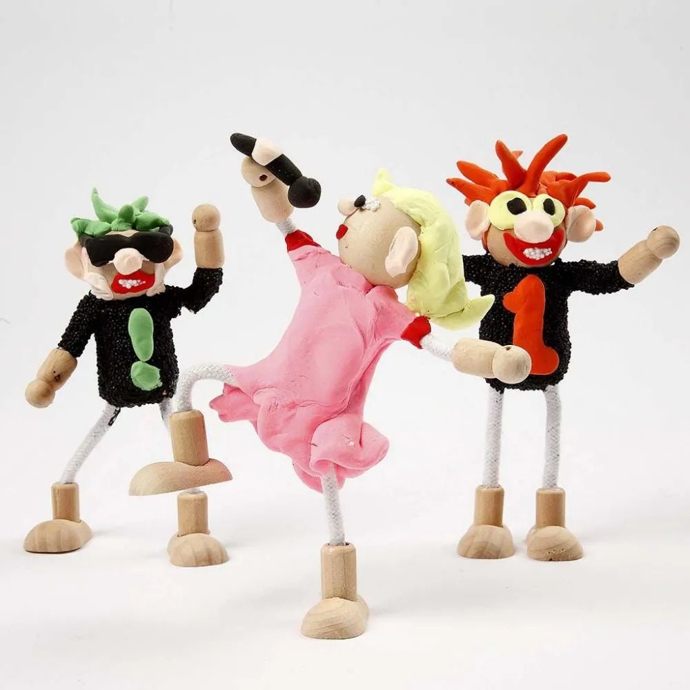 4 X Mixed Wooden Flexible Figures Decoration Crafts 12 Cm - Etsy