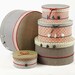 5 Round Hat Boxes Natural Paper Mache Card Boxes | Gift Storage ...