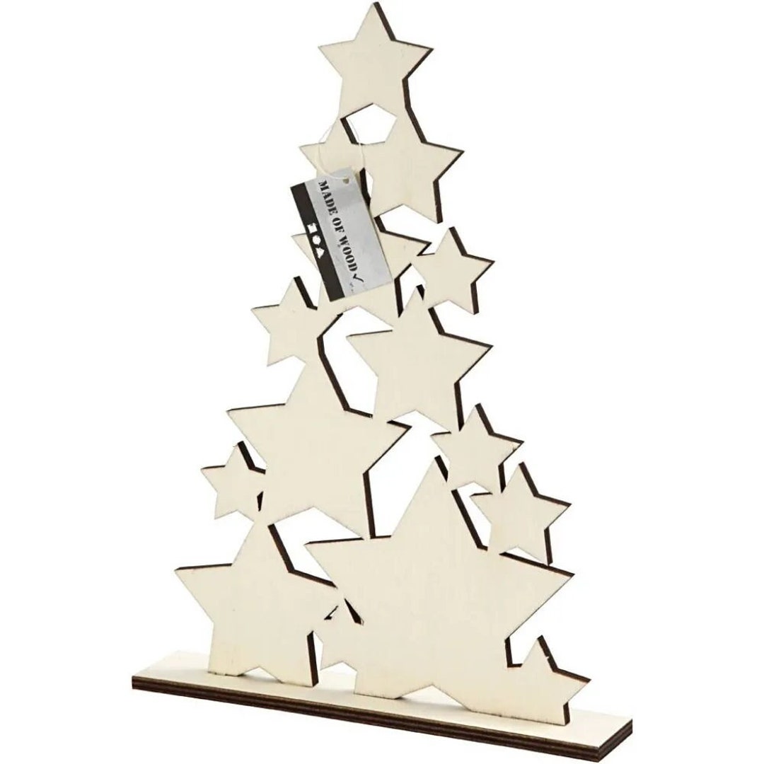 Wooden Christmas Tree of Stars Freestanding Constellation Handmade ...