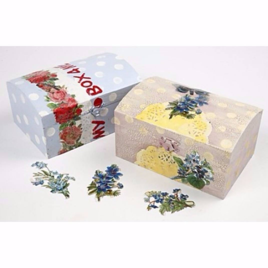 Small Wooden Treasure Chest Jewellery Trinket Box to Paint & Decorate ...