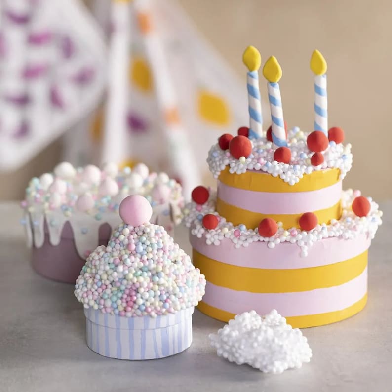 4 Round White Paper Mache Cardboard Boxes Gift Storage - Etsy UK