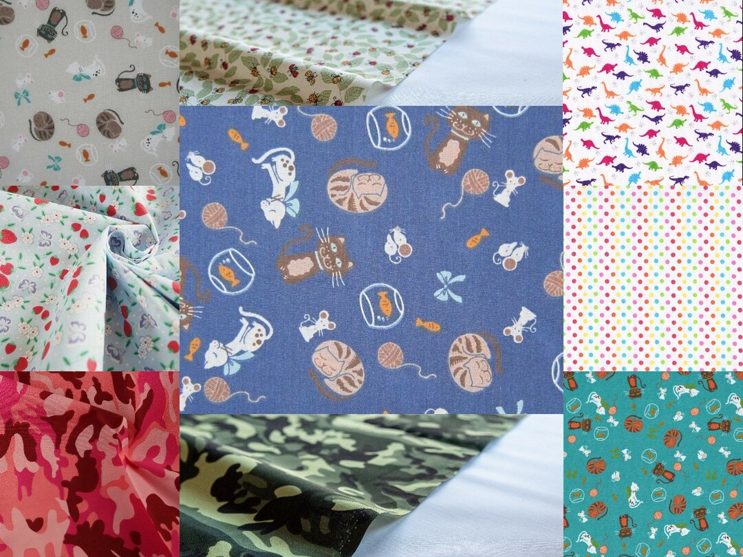 KIDS FABRIC Half Metres POLYCOTTON Childrens Craft Fabric Girls Boys ...