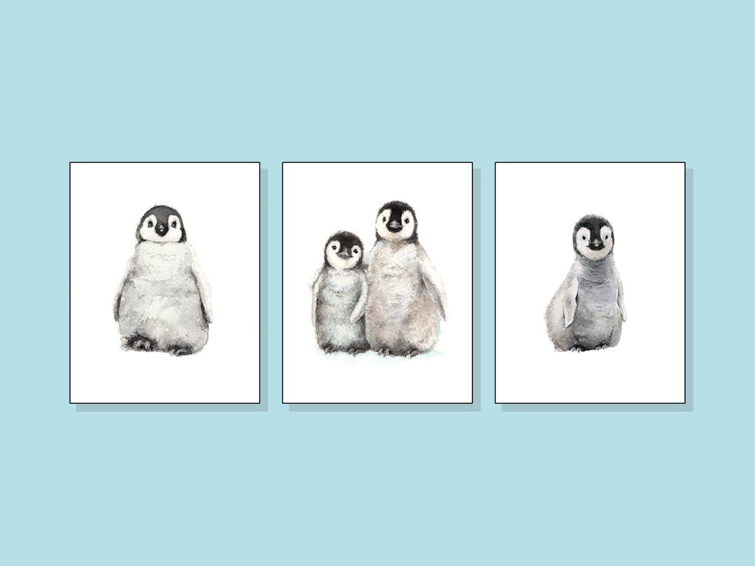 Three Little Penguins 3 Prints for Children's Room, Nursery Art ...