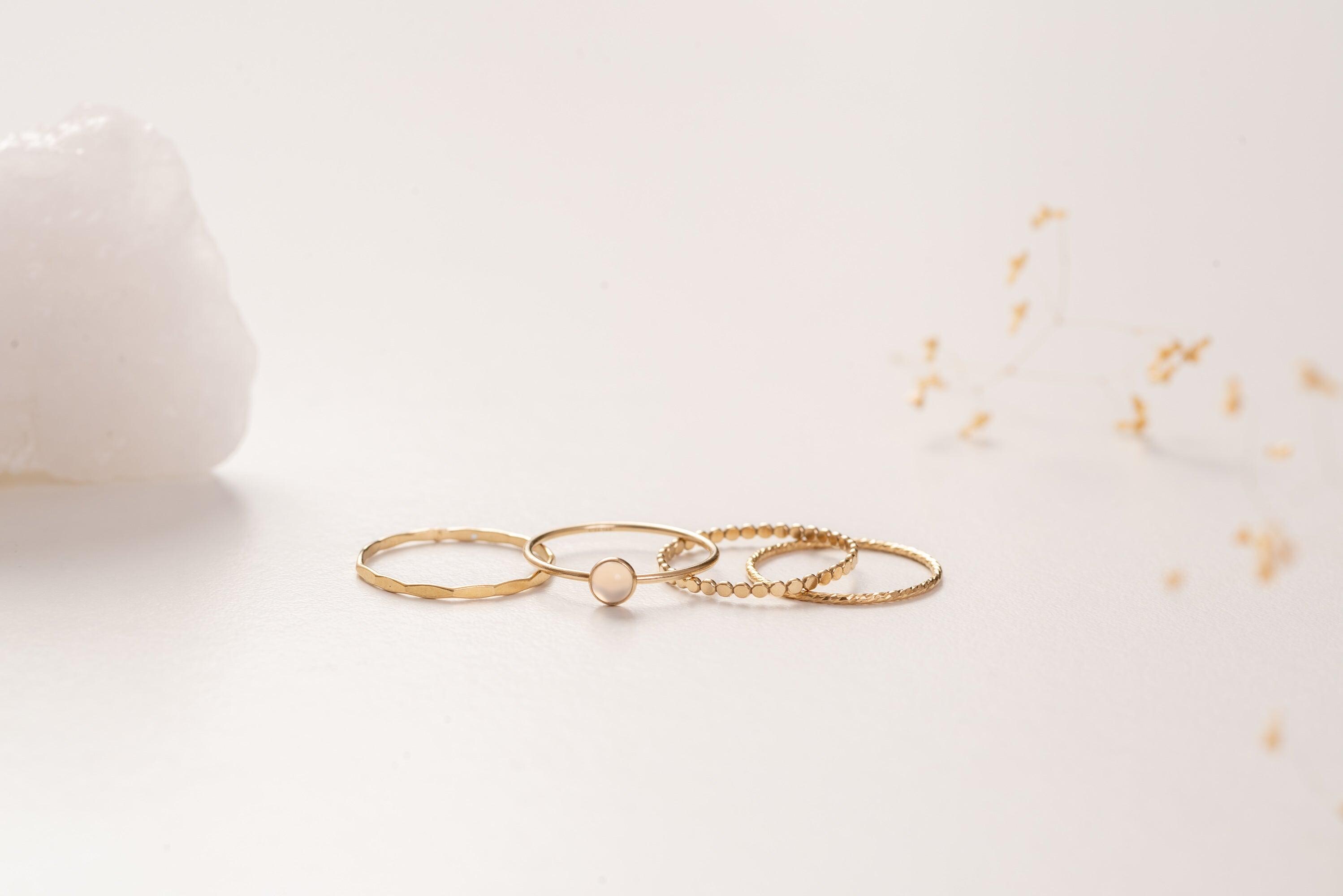 MALAYSIA Ring Set in 14k Gold-filled With White Agate, Creative ...