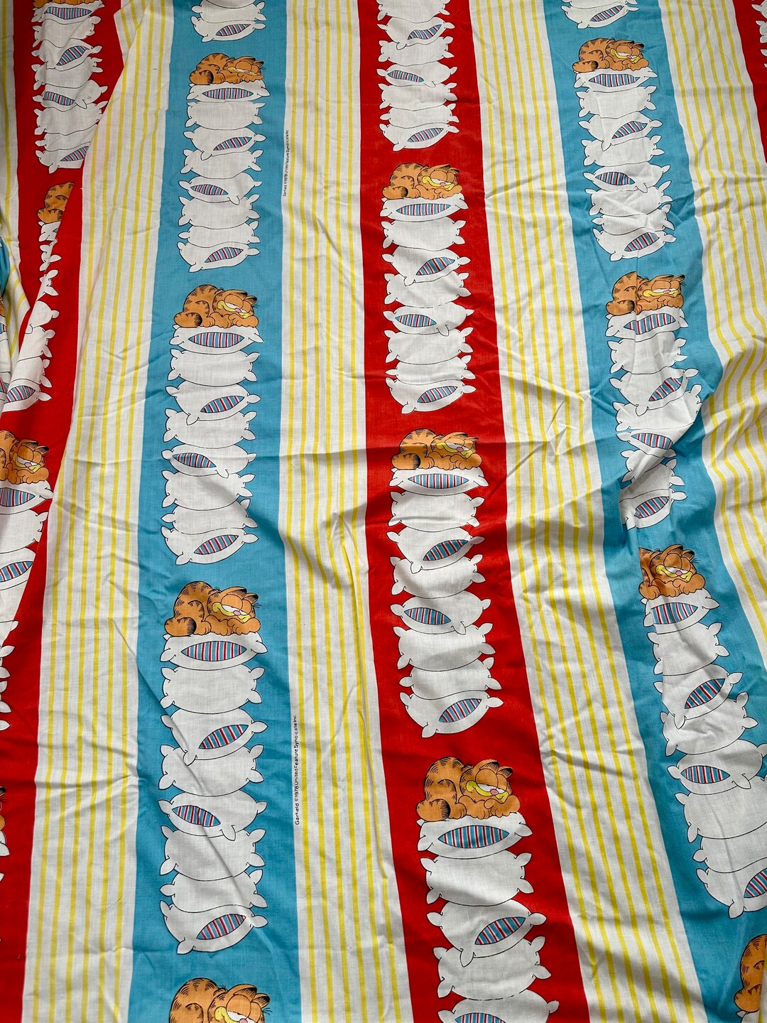 1978 Garfield Double Sized Flat Sheet Fabric - Etsy
