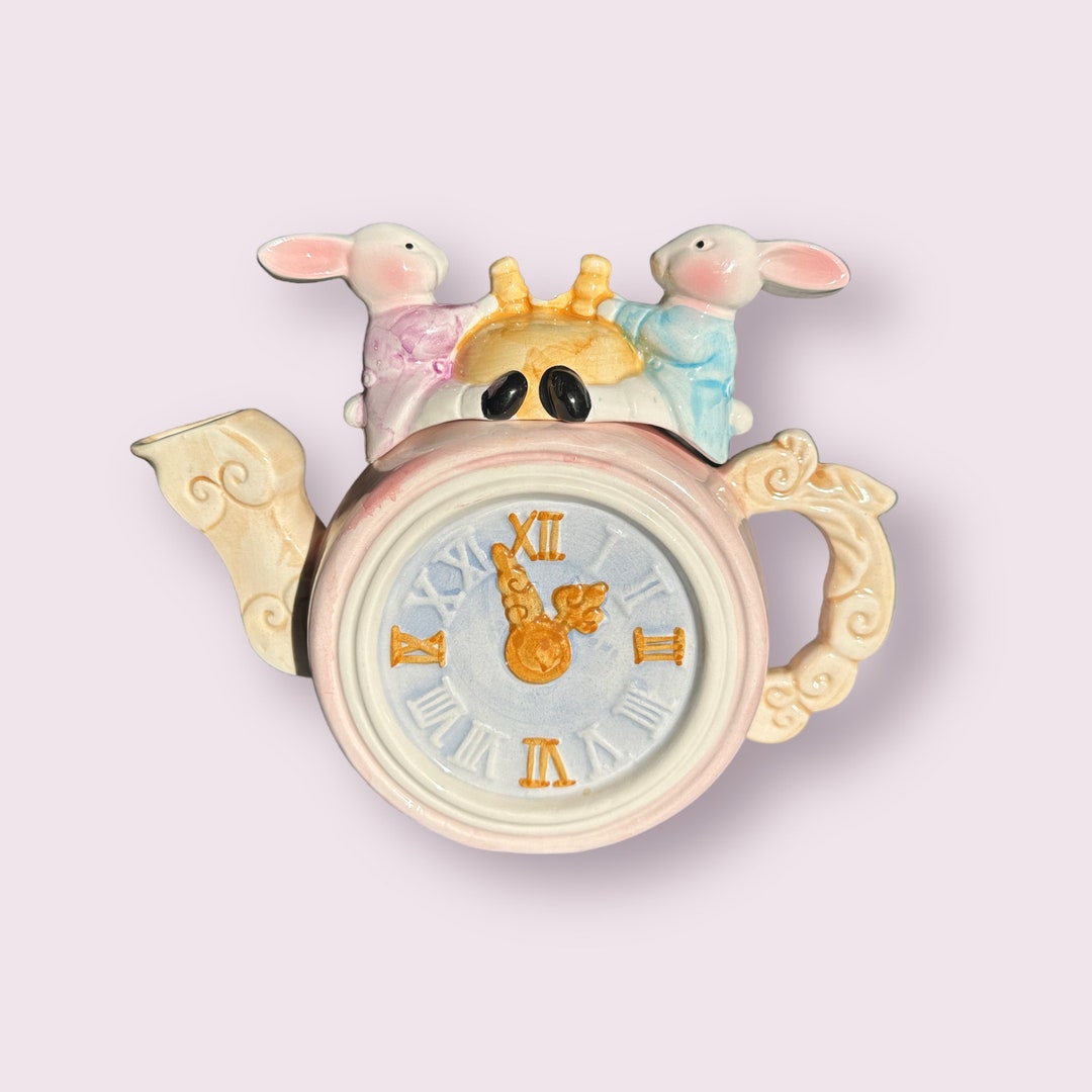 Alice in Wonderland Inspired Rabbit and Clock Teapot - Etsy