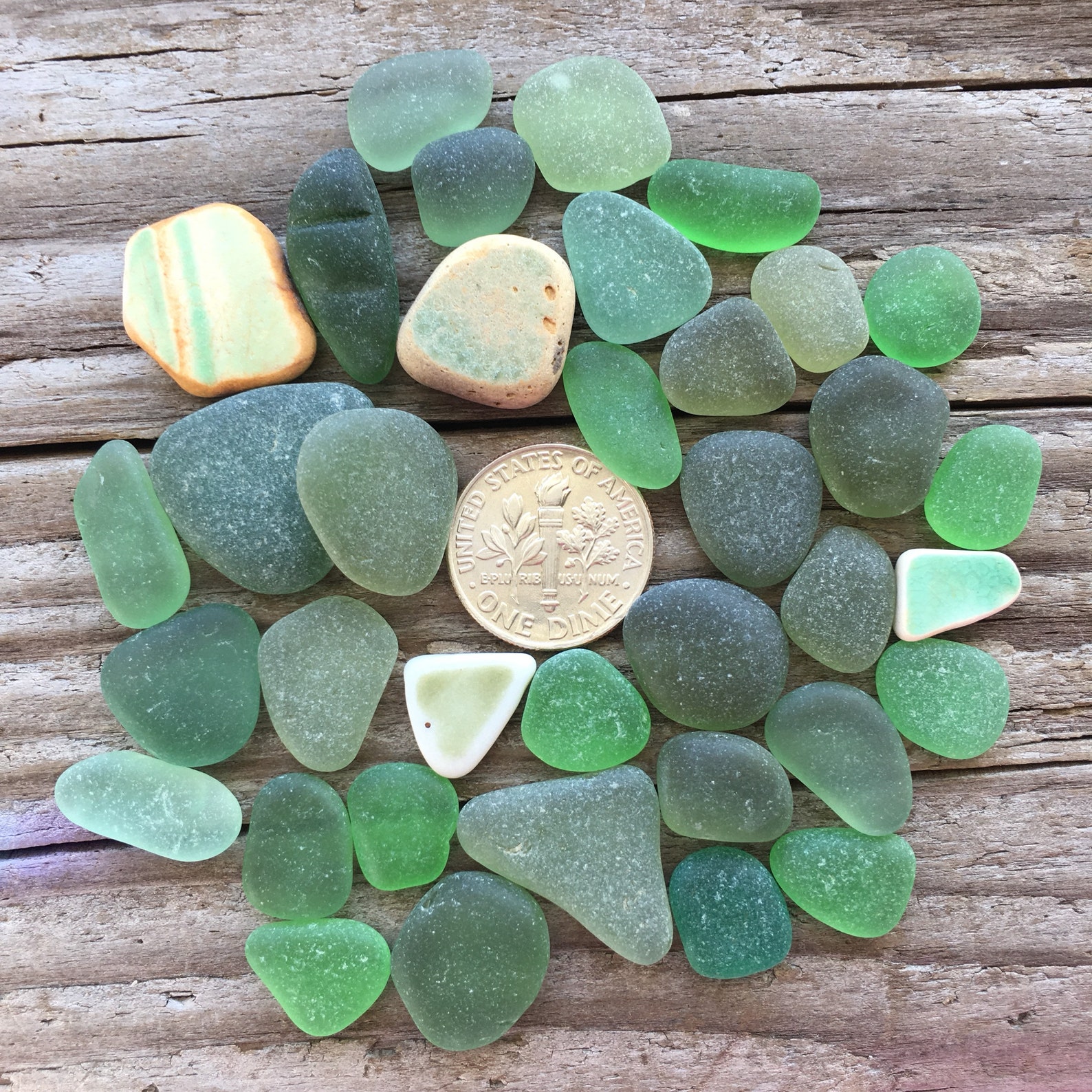 Verre de mer vert et poterie de mer - Etsy France