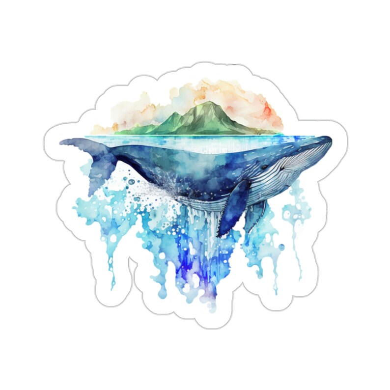 Humpback Whale Sticker Watercolored Humpback Whale Tropical - Etsy