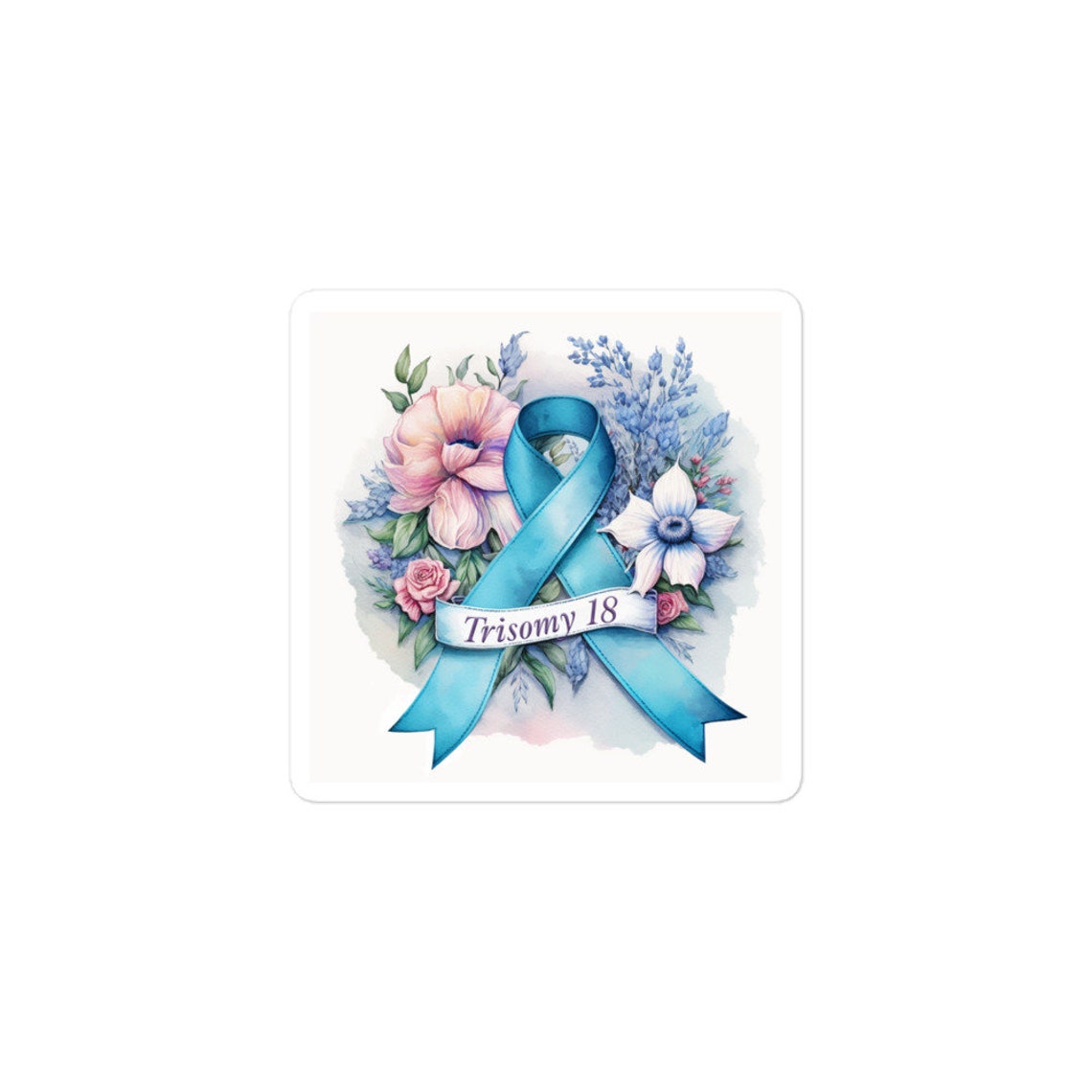 Trisomy 18 Awareness Sticker for Trisomy 18 Warriors Blue Ribbon ...