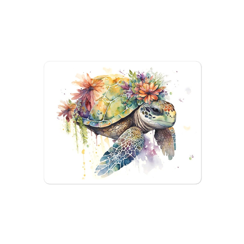Hawaiian Sea Turtle Sticker, Watercolor Sea Turtle, Tropical Turtle ...
