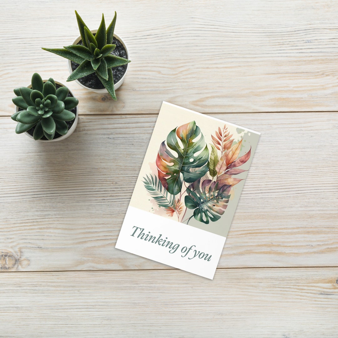 Thinking of You Card, Monstera Card, Thinking of You Monstera Greeting ...