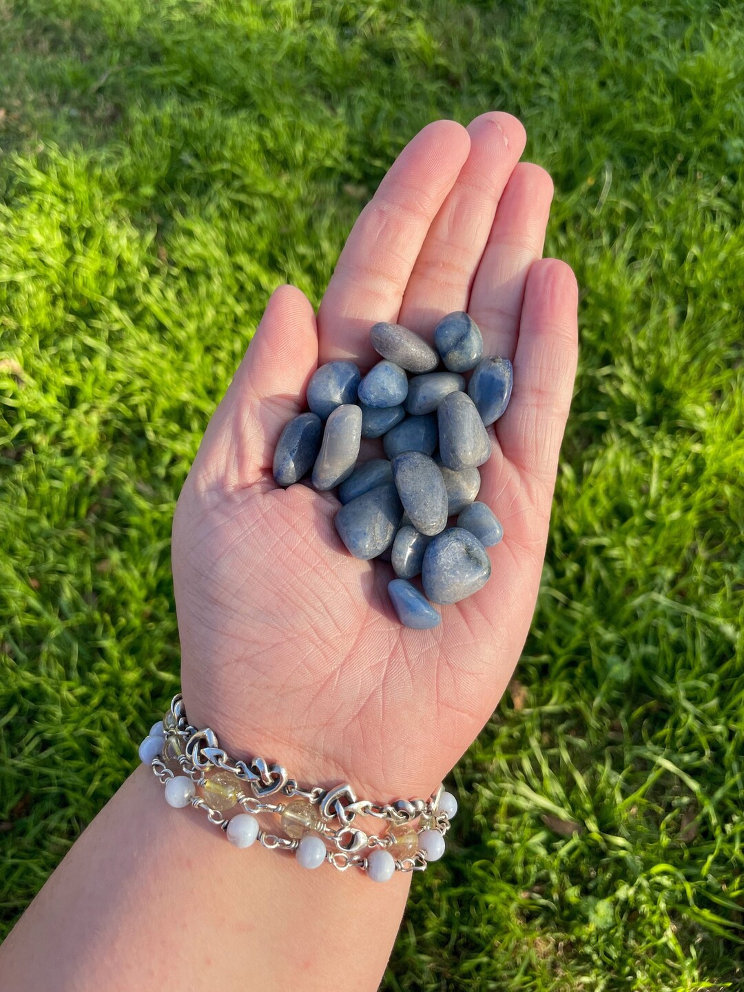Blue Adventurine Tumbled Stone 4 Stones per Order/ Blue Quartz Tumble ...