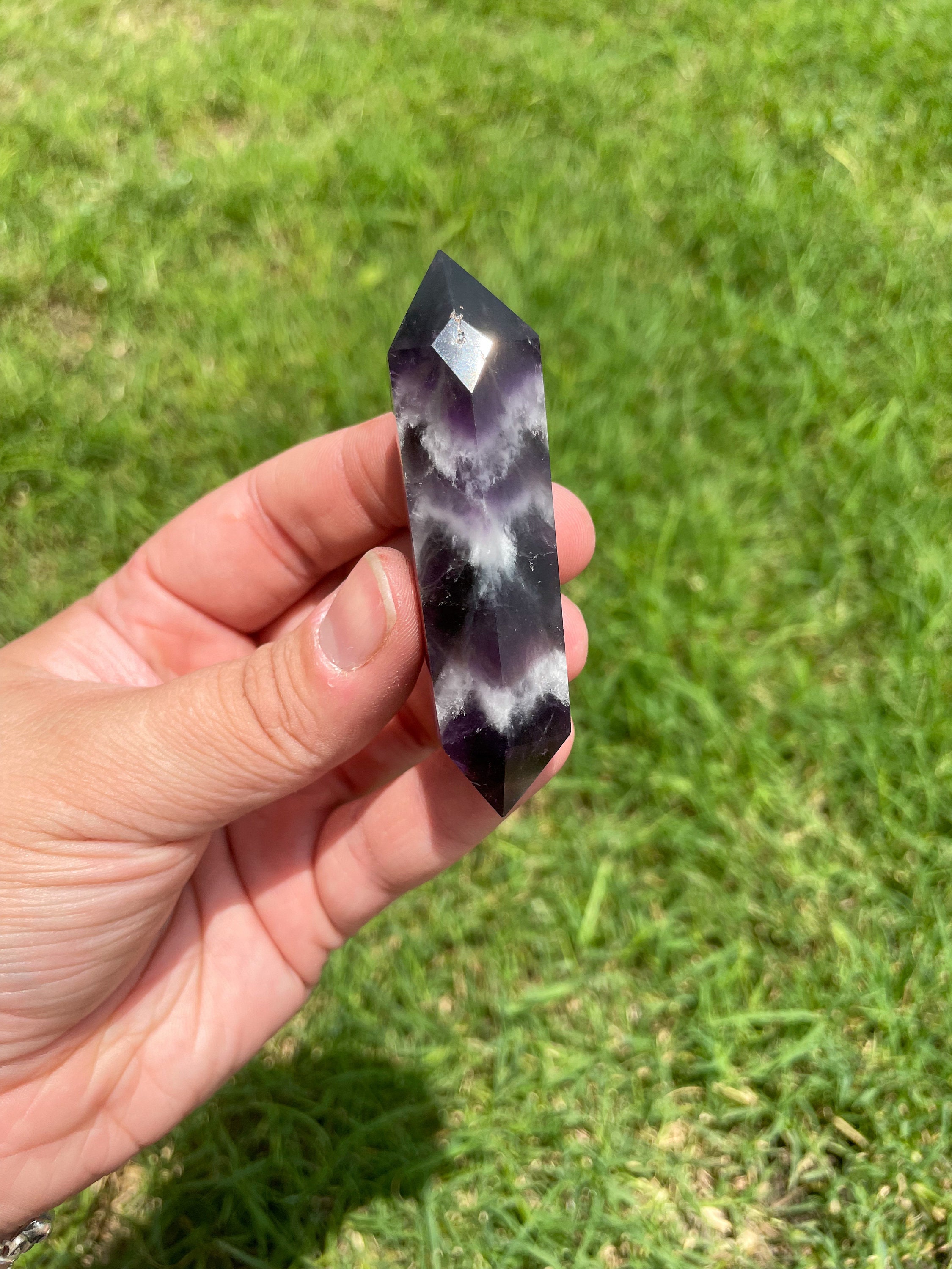 Dream Amethyst DT/ Crystal DT/ Dream Amethyst/ Chevron - Etsy