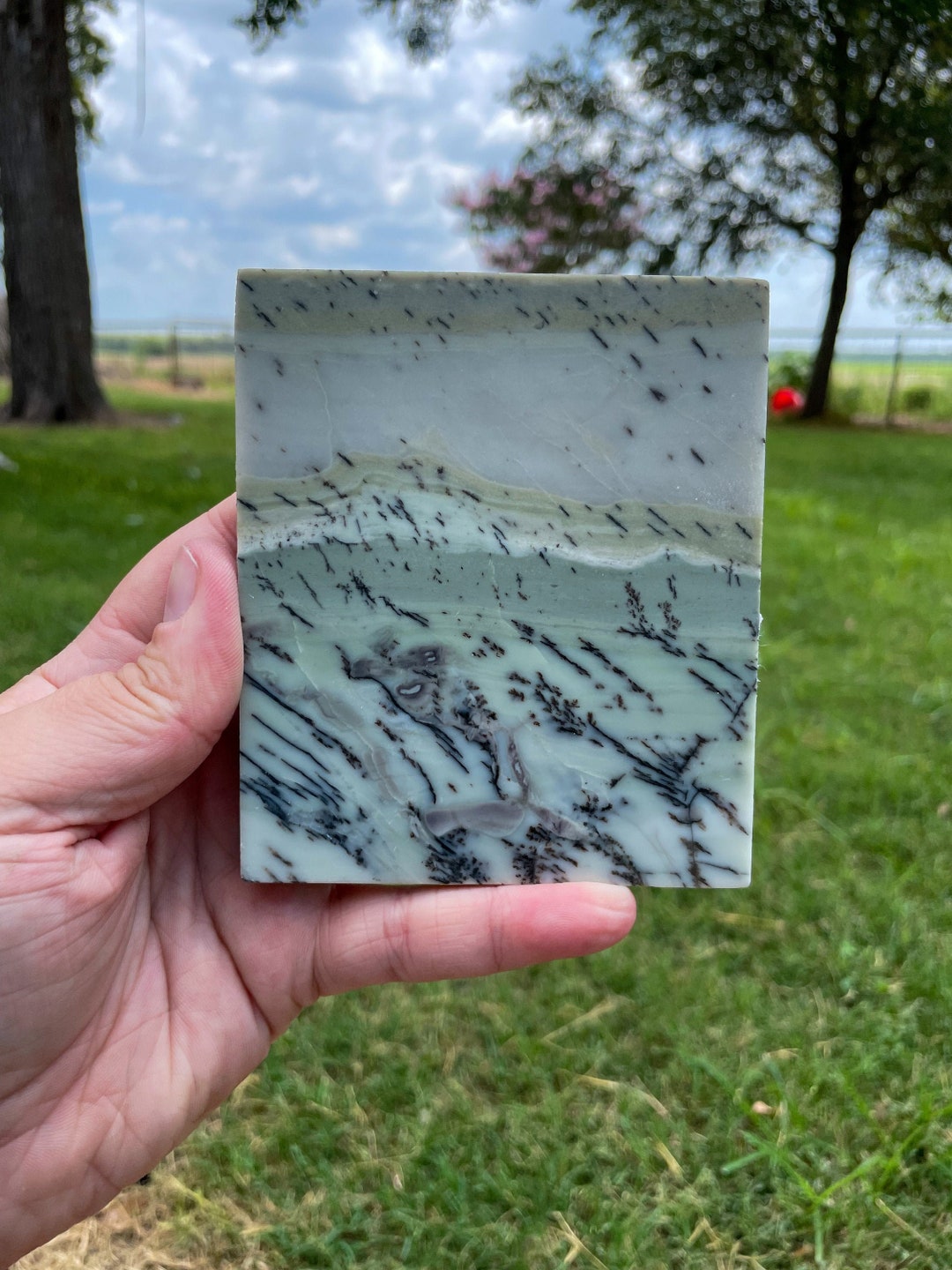 Green Dendritic Agate Slabs/ Green Dendritic Agate / Dendritic Agate ...