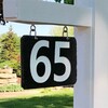 Oval Carved Slate House Number Sign Post and Light - Etsy