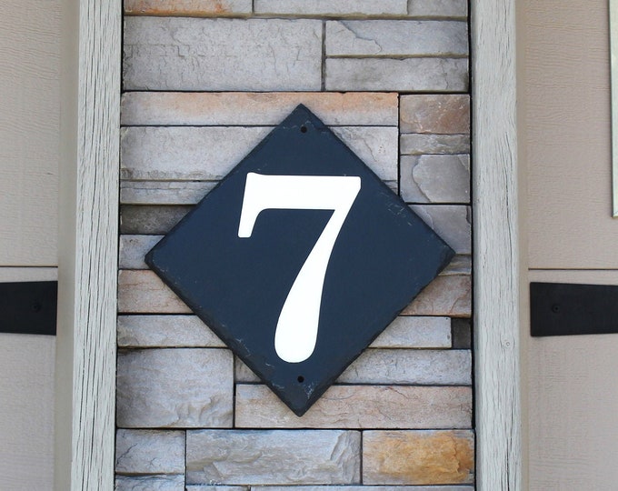 STONE House Number Tiles / Reclaimed Slate / Mailbox Post / ADDRESS ...